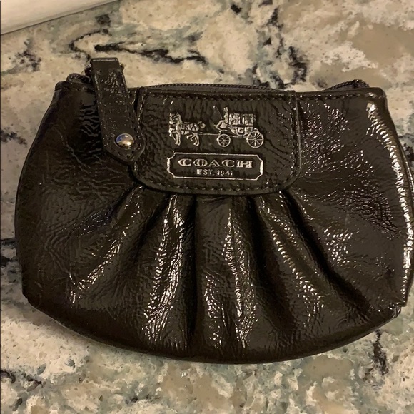 Coach | Bags | Coach Gray Patent Leather Coin Purse Key Chain | Poshmark